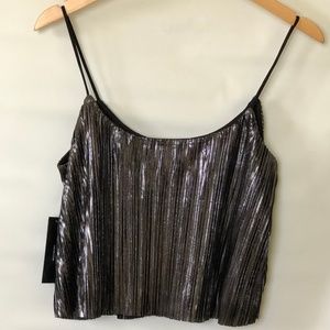 Lulus | Tops | Lulus Midnight Kiss Black Silver Crop Top | Poshmark